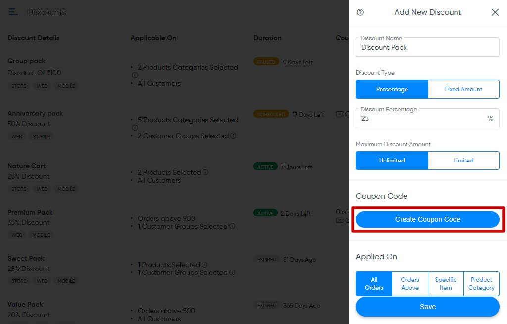 :. Justdial Seller Support - Add New Discount / Coupon Code.: