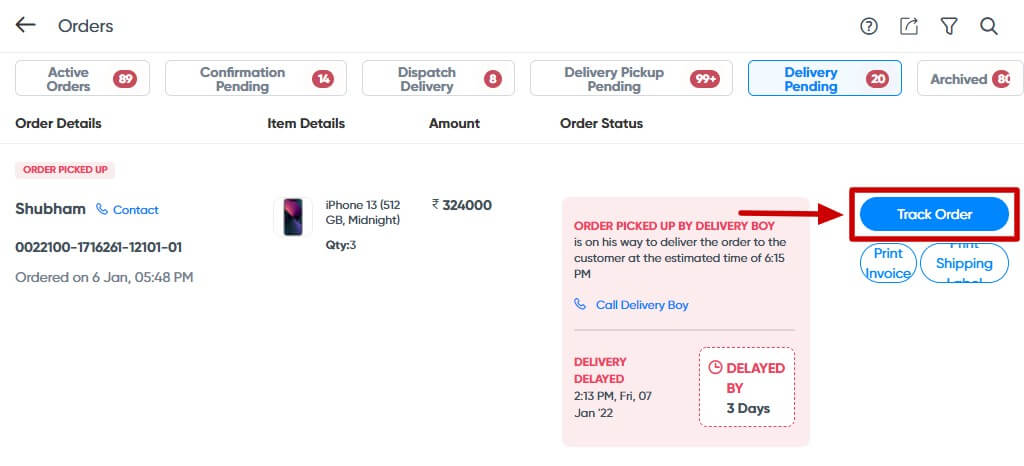 :. Justdial Seller Support - Confirm and dispatch orders.: